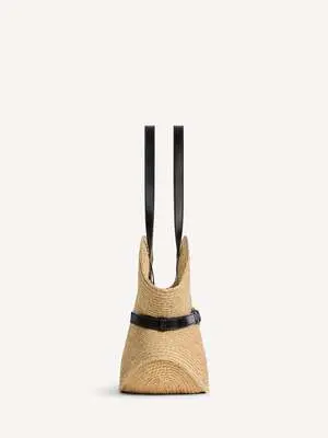 Balmain Shuffle Medium Bag In Raffia - Brown
