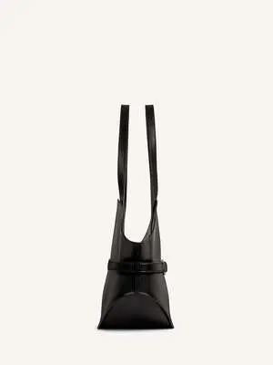 Balmain Shuffle Bag In Calfskin Leather - Black
