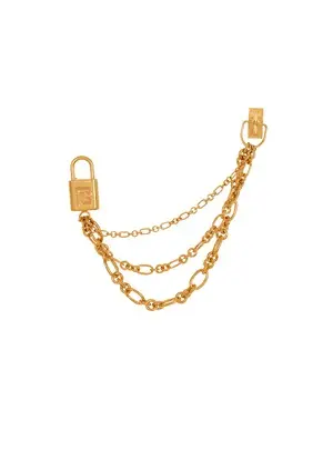 Balmain Sync Brass Brooch With Chains - Gold