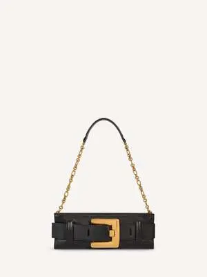 Balmain Anthem Calfskin Leather Clutch - Black