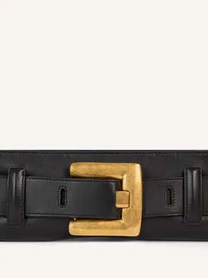 Balmain Anthem Calfskin Leather Clutch - Black