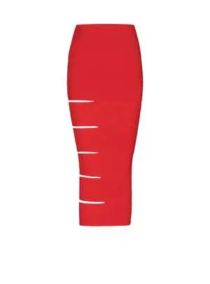 Balmain Knit Skirt With Cut-outs