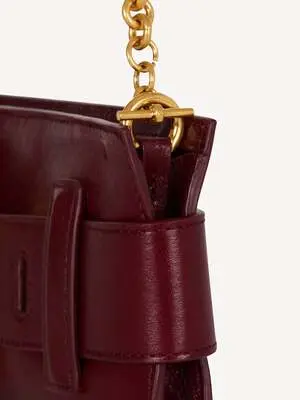 Balmain Anthem Calfskin Leather Clutch - Brown