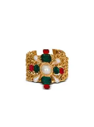 Balmain Baroque Bracelet With Crystals, Beads, And Chains
