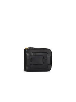 Balmain Anthem Calfskin Leather Card Holder - Black