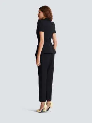 Balmain Grain De Poudre Belted Jacket - Black