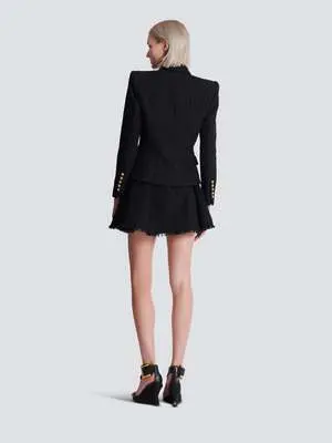 Balmain Tweed Jacket With Lion Head Buttons
