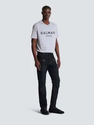 Balmain Biker Jeans In Vintage Denim - Black