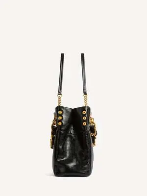 Balmain 1945 Soft Crackled Leather Tote
