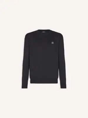 Balmain Fine Silk And Cotton Jumper - Black