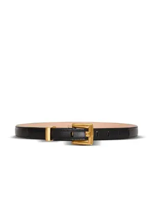 Balmain Anthem Calfskin Leather Belt - Black