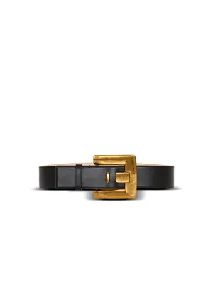 Balmain Anthem Calfskin Leather Belt - Black