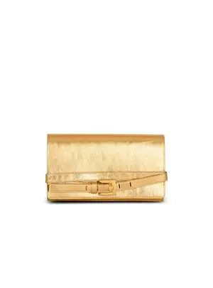 Balmain Shuffle Wallet In Lamé Leather - Gold