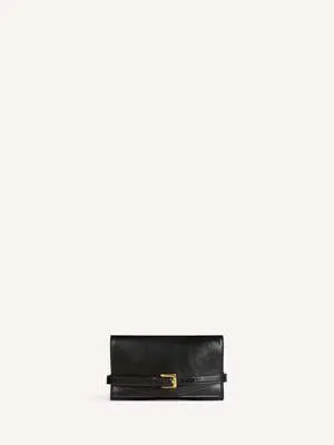 Balmain Shuffle Calfskin Wallet With Chain - Black