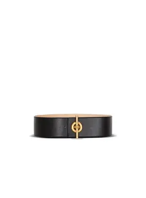 Balmain Calfskin T-bar Belt - Black