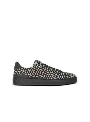Balmain Monogram Jacquard B-court Sneakers - Black