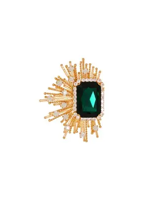 Balmain Gems Crystal Brooch - Green