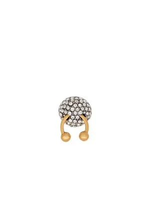Balmain Piercing Brass And Rhinestone Ring - Silver
