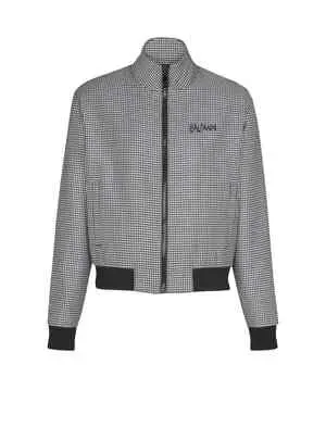 Balmain Houndstooth Wool Jacket - Black
