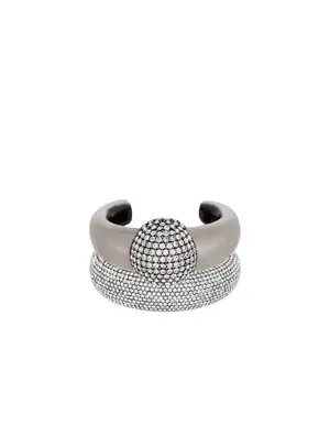 Balmain Set Of Piercing Bangle Bracelets - Silver