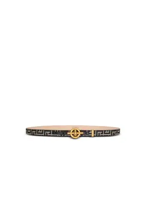 Balmain Monogram Jacquard T-bar Belt - Black