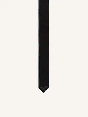 Balmain Slim Wool Neck Tie With Embroidery - Black