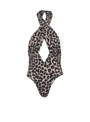 Balmain Leopard Print One-piece Swimsuit - Multicolor