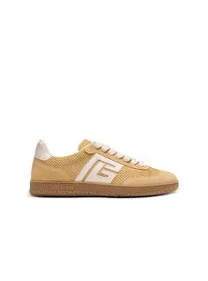 Balmain Suede Swan Sneakers - Beige