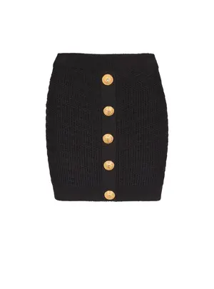 Balmain Buttoned Knit Mini Skirt