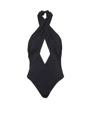 Balmain Plain One-piece Swimsuit - Black