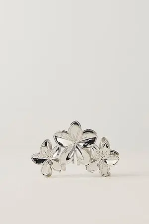 Free People Eve Metal Flower Claw Clip - Silver