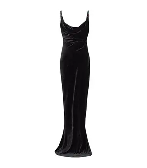 Balmain Velvet Embellished Gown
