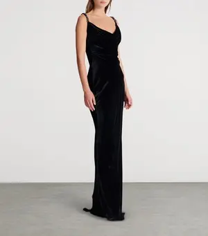 Balmain Velvet Embellished Gown