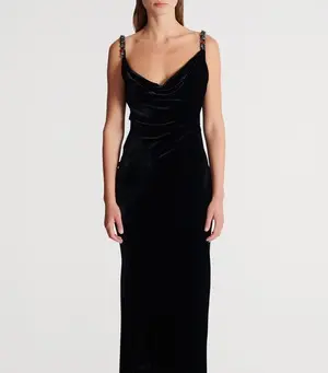 Balmain Velvet Embellished Gown