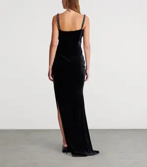 Balmain Velvet Embellished Gown