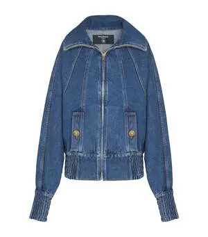 Balmain Denim Bomber Jacket - Navy