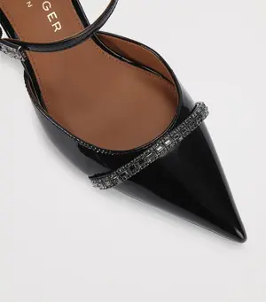 Kurt Geiger Patent Leather Embellished Point Mules