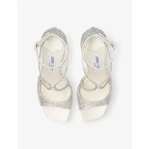 JIMMY CHOO Aziz 95 Crystal-embellished Heeled Sandals - Ivory/crystal