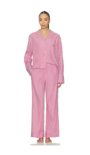 Polo Ralph Lauren Core Pajama Set In Red - Red Stripe