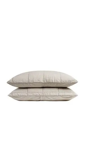 PARACHUTE Linen Box Quilted Sham Set - Bone