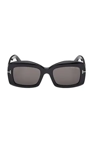 TOM FORD Venetia Sunglasses - Shiny Black & Smoke