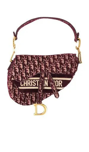 Undefined Dior Oblique Embroidered Velvet Saddle Bag