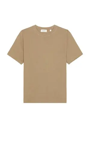 FRAME Logo Tee In Brown - Latte Brown