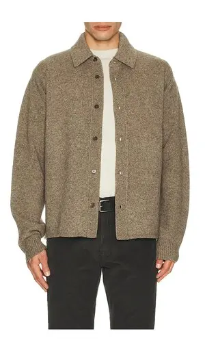 FRAME Long Sleeve Shirt Sweater - Dark Taupe