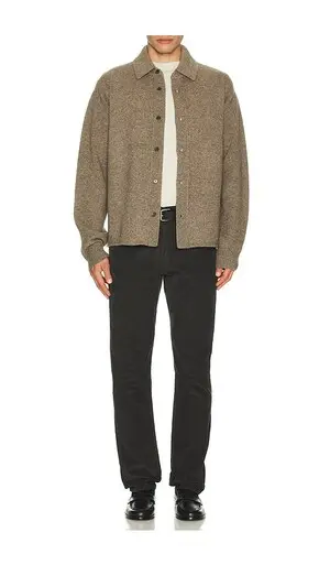 FRAME Long Sleeve Shirt Sweater - Dark Taupe