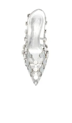 Attico Grid 50mm Slingback In Metallic