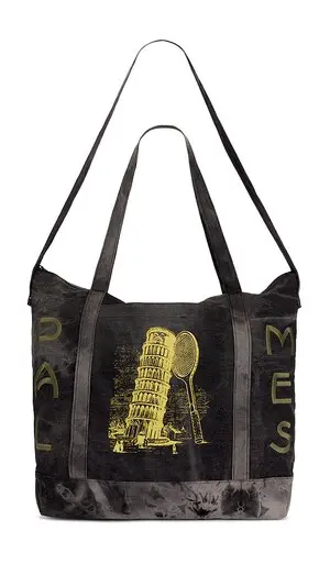 PALMES Large Canvas Tote Bag - Charcoal