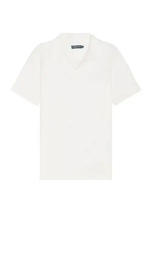 Frescobol Carioca Faustino Terry Cotton Blend Short Sleeve Polo In White - Ivory