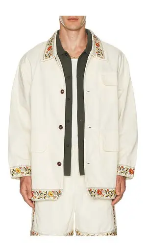 FOUND Kantha Floral Work Jacket - Sand
