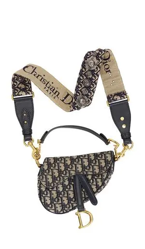 Undefined Dior Trotter Oblique Mini Saddle Bag - Blue